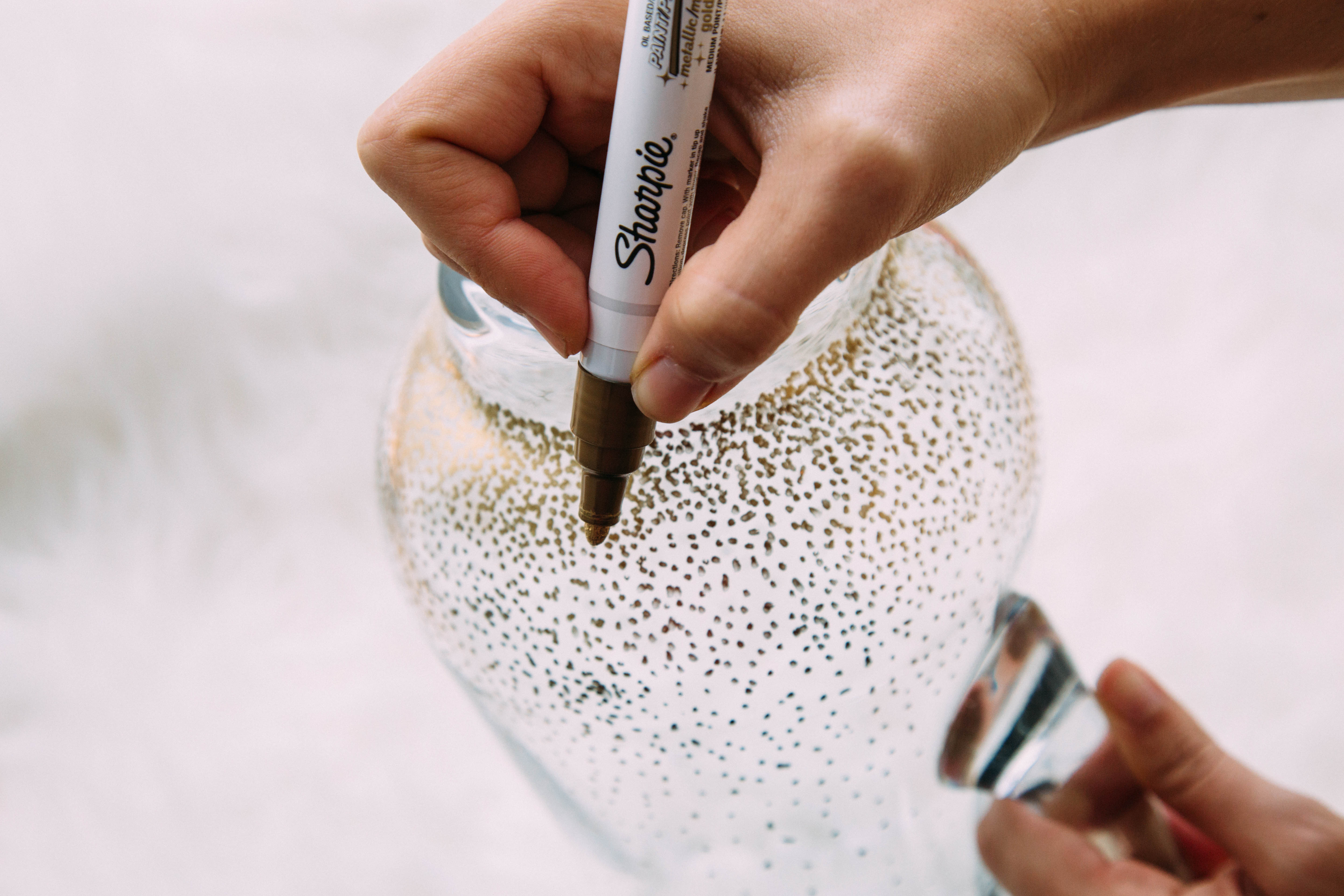 Gold Polka Dot Glassware DIY – Makeful